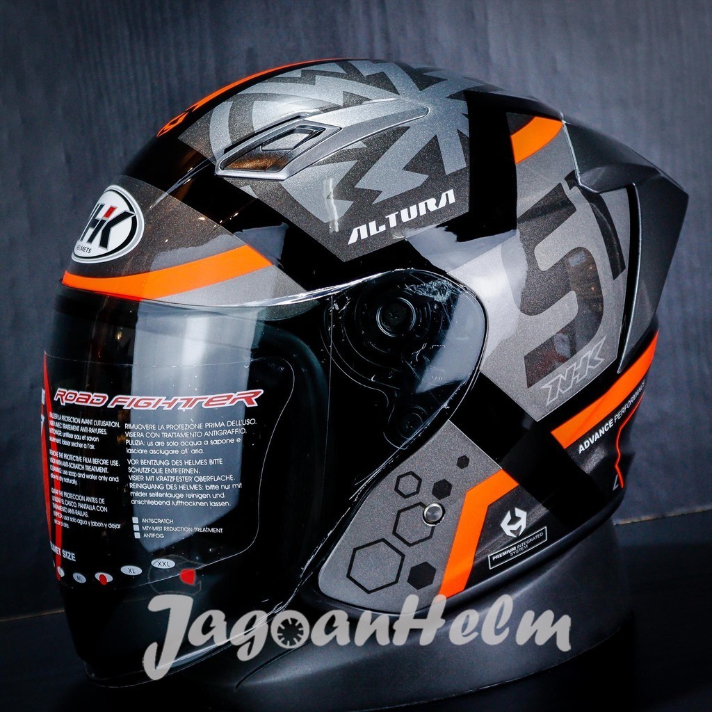 Jual NHK R1 ELITE ALTURA BLACK ORANGE | R-1 SINGLE VISOR | Shopee Indonesia