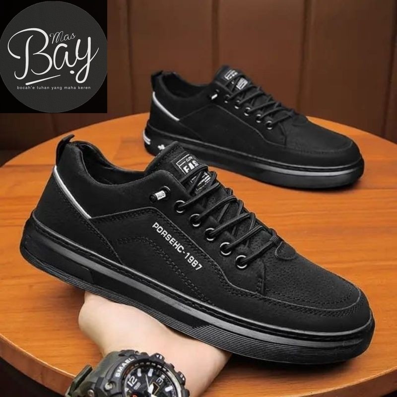 Jual Leedoo Sepatu Pria Sneakers Casual Original Tali Hitam Formal Sepatu Sneakers Sekolah Full ...