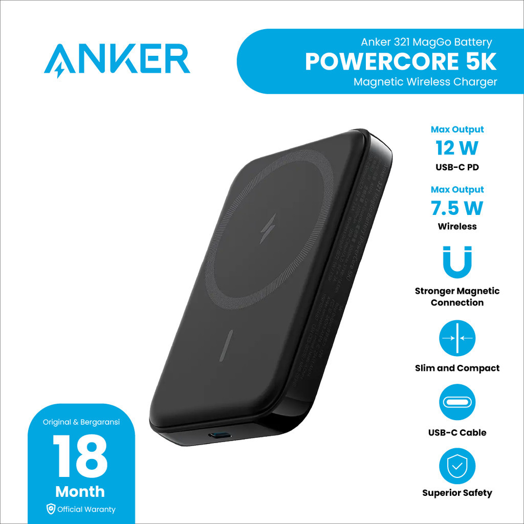 Jual Powerbank Anker 321 MagGo Battery (Powercore 5K) 5000 mAh 12 Watt ...