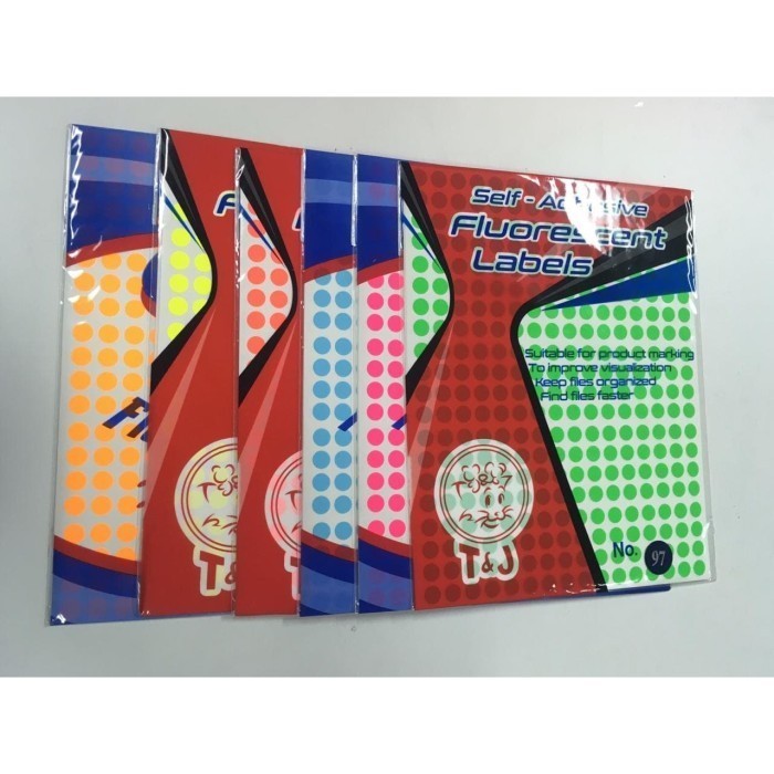 Jual T&J Label Warna Dot / Stiker Bulat Warna Warni No 114, Bening ...