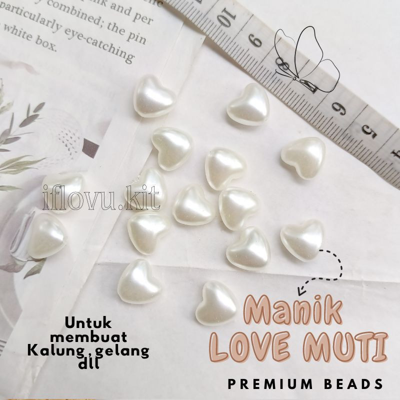 Jual Manik Love Mutiara Putih Aesthetic | Manik Mote Love Isi 10 Gram ...