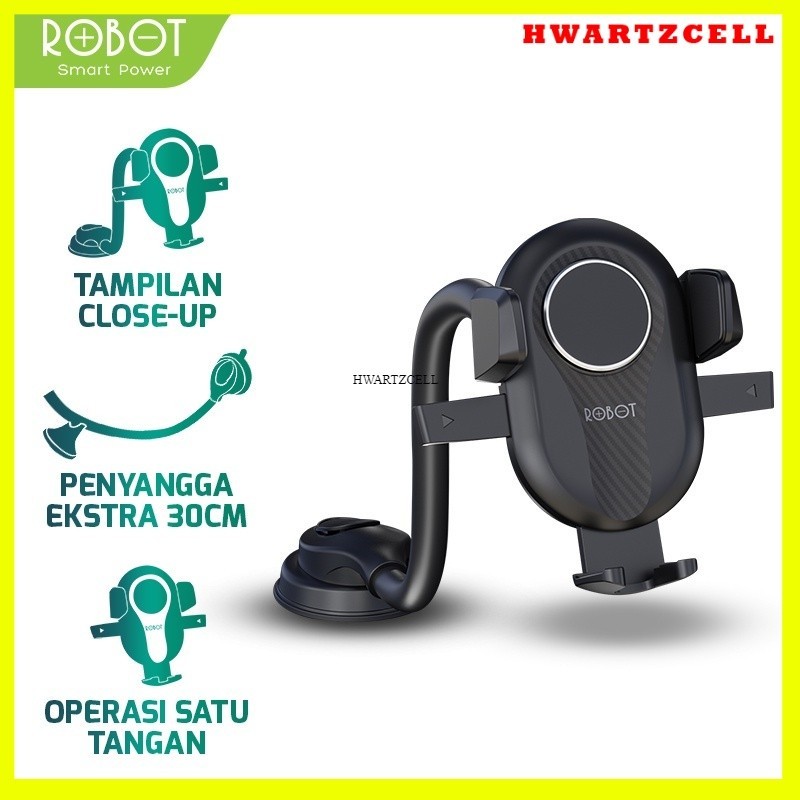 Jual HOLDER HP MOBIL ROBOT Universal Car Holder RT-CH17 30CM Alumunium ...
