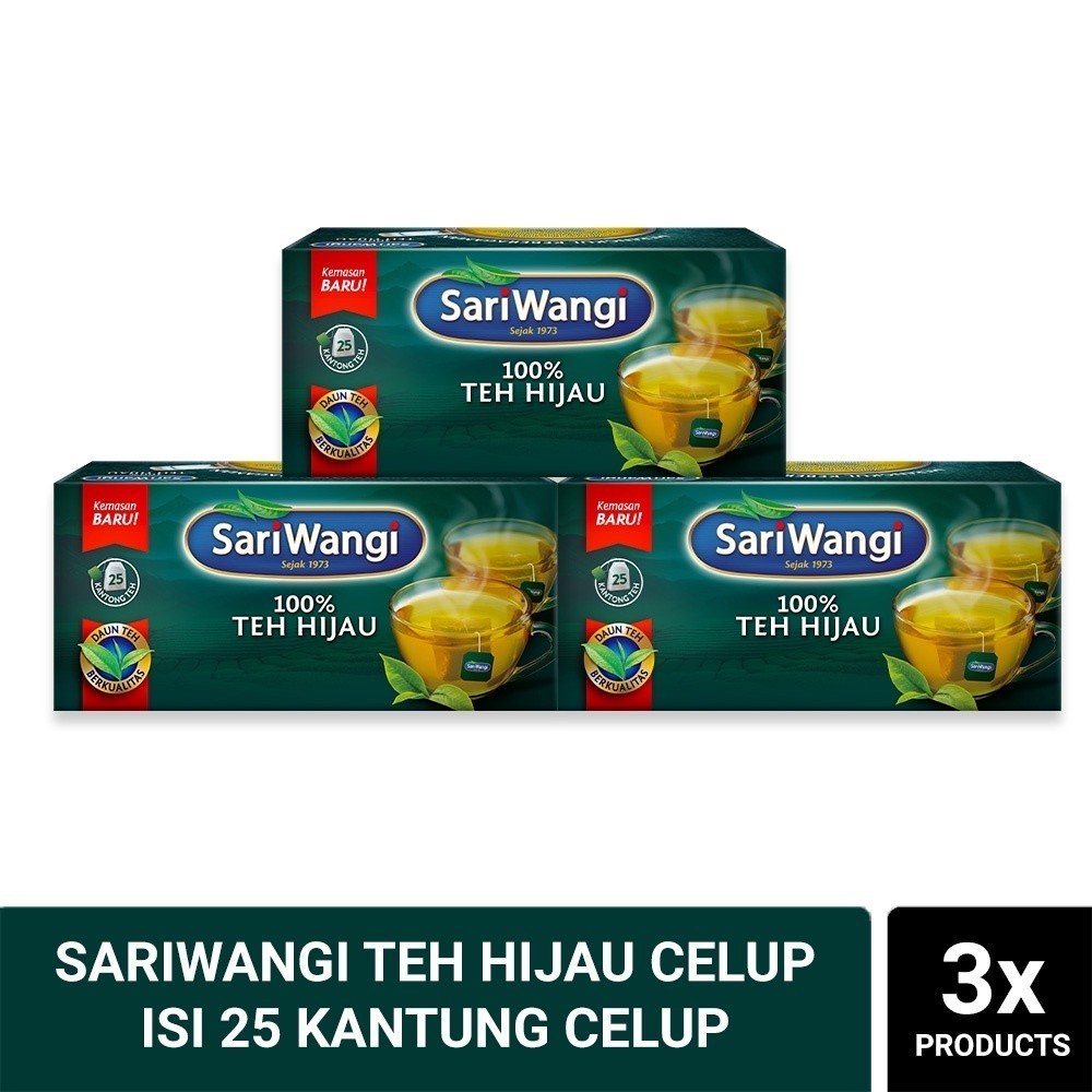 Jual SariWangi Teh Hijau Teh Herbal 46.25 g x3 | Shopee Indonesia