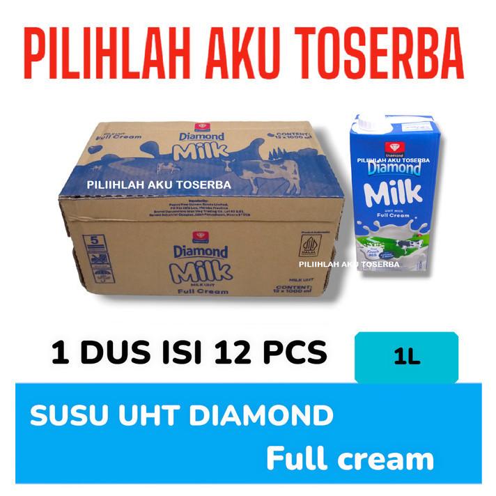 Jual SUSU DIAMOND UHT FULL CREAM 1 LITER - (1 DUS ISI 12 PCS) | Shopee Indonesia