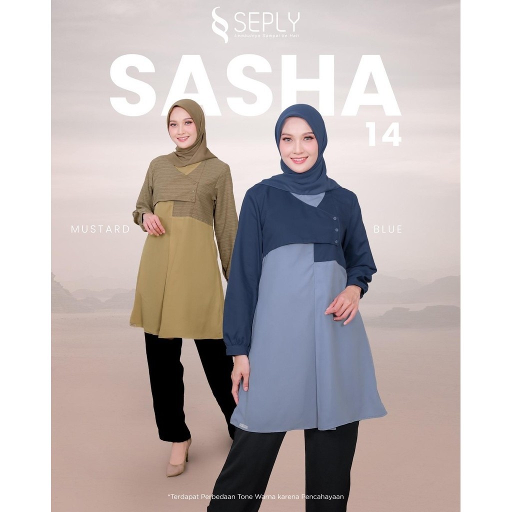 Jual Seply Tunik Baju Muslim Sasha 14 Atasan | Shopee Indonesia