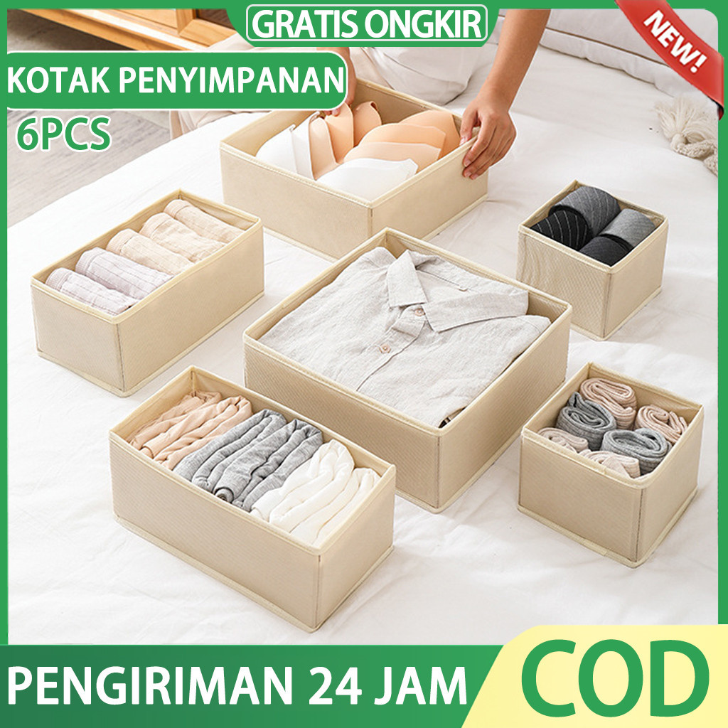 Jual Kotak Penyimpanan 6pcs / Wardrobe Organizers / Organizer Box ...