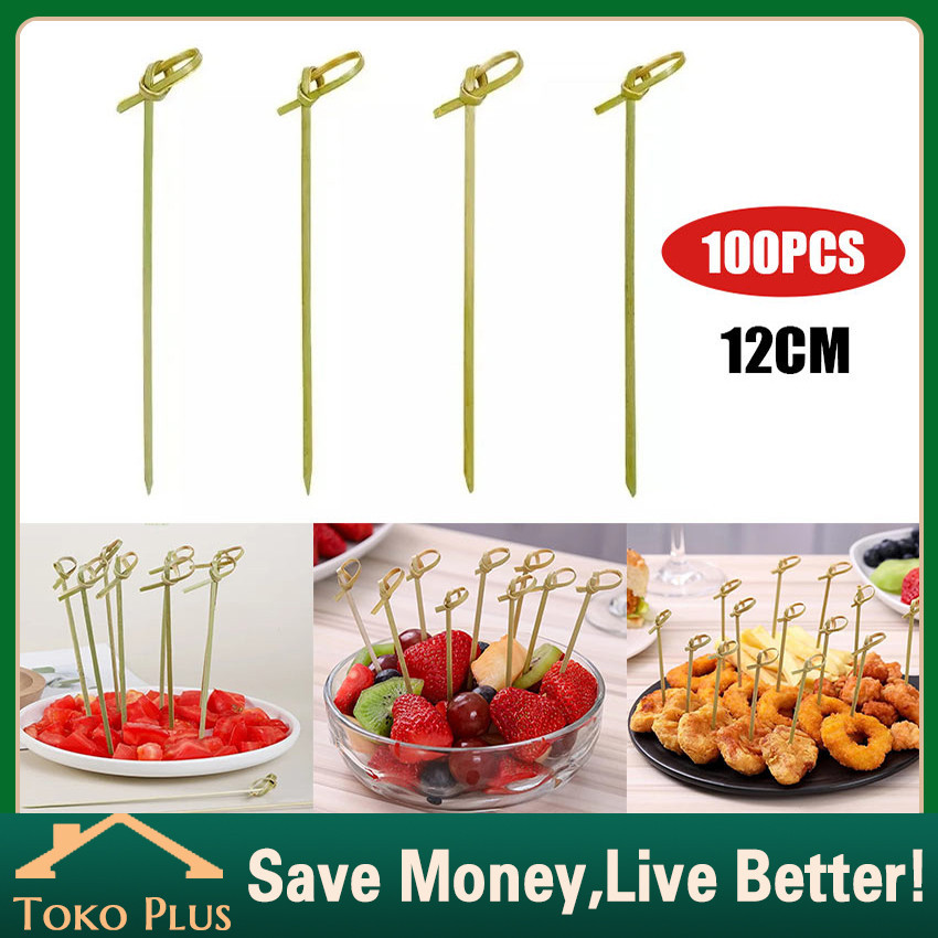 Jual 100Pcs Tusuk Buah Zaitun Tusuk Simpul/Cocktail/Dessert Dari Bambu ...