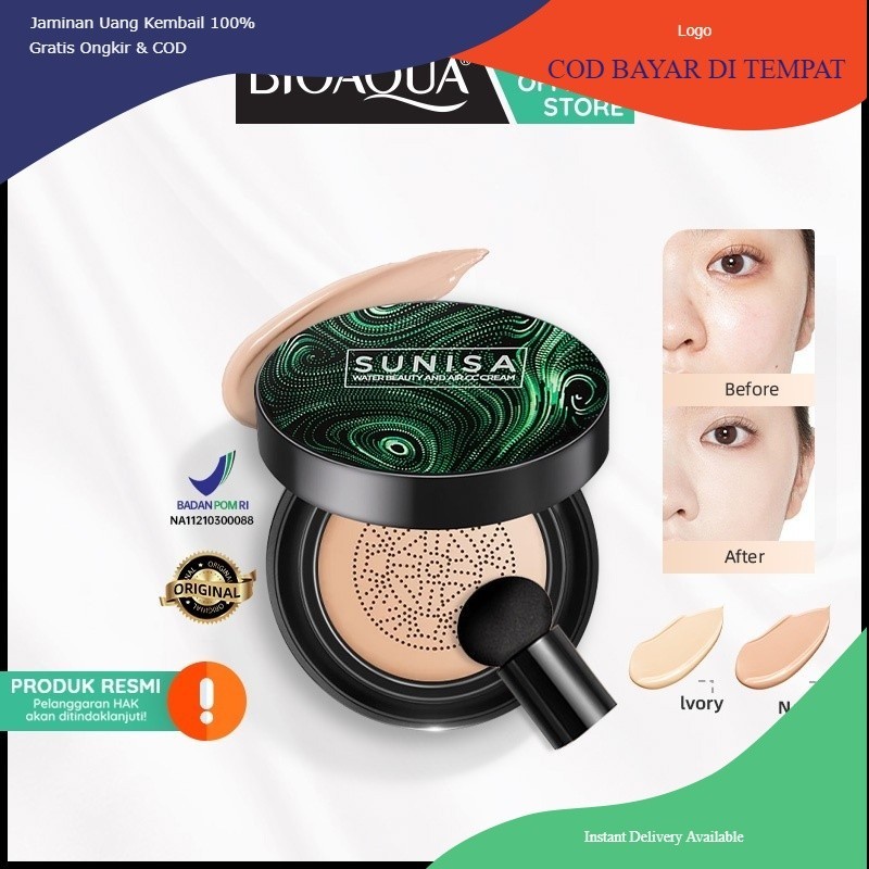 Jual BEDAK CUSHION` ORIGINAL Bioaqua x Sunisa Water Beauty Air Pad CC ...