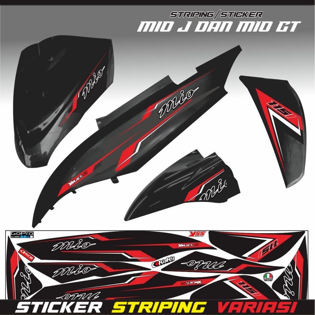 Jual STICKER STRIPNG VARIASI MIO J MIO GT MOTIF BARU / STIKER MIO J ...