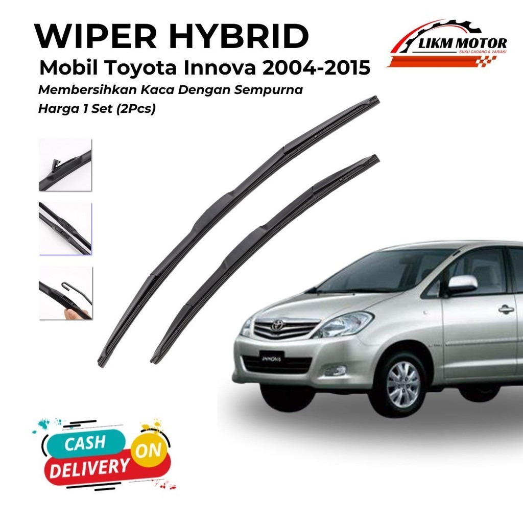 Jual Wiper Hybrid Toyota Innova 2004-2015 Blade 1 Set Kiri dan Kanan ...