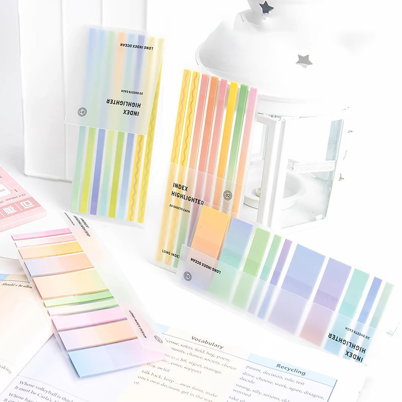 Jual Sticky Notes Transparan Index Mark Penanda Buku Morandi Warna ...
