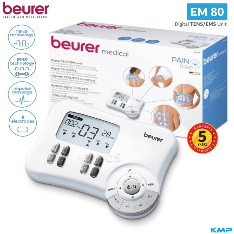 Jual tens beurer EM 80 Beurer EM 80 / EM-80 / EM80 3-in-1 Digital TENS / EMS - Terapi Nyeri dan ...