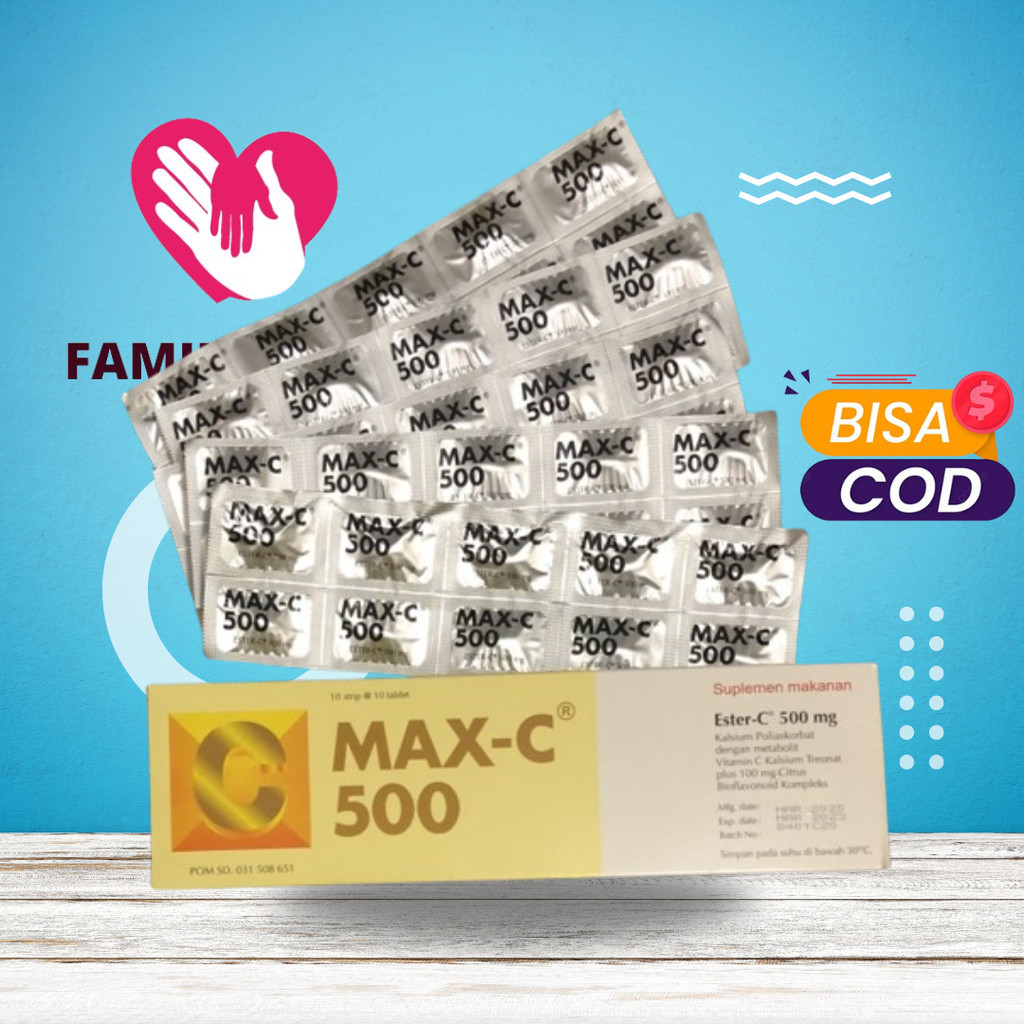 Jual Max-C 500 - Ester - C 500 Mg - Jual / Strip Isi 10 Tablet ...