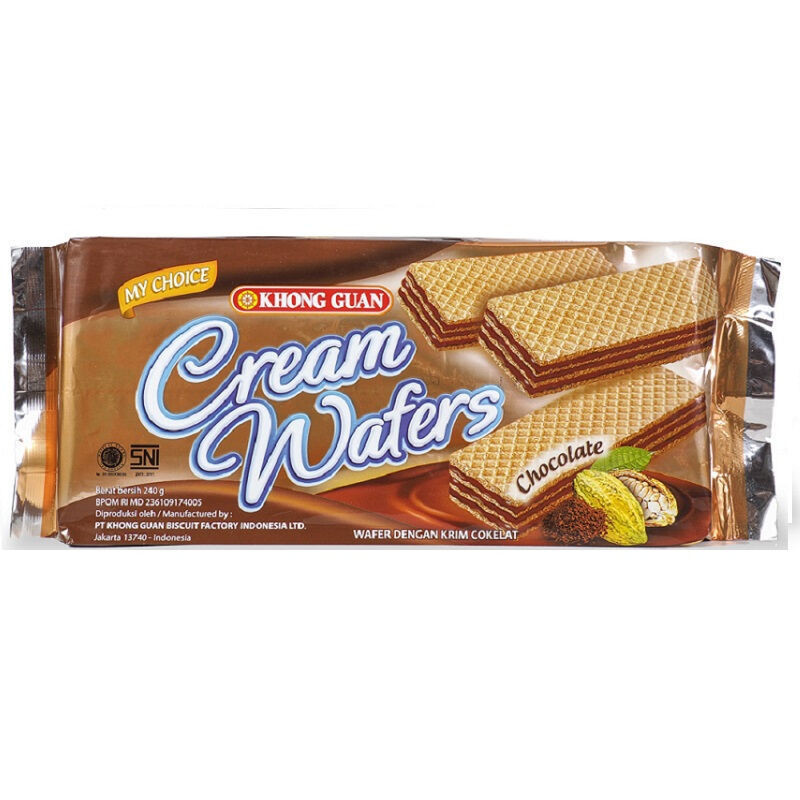 Jual Wafer Cokelat Khong Guan Cream Wafers Chocolate 240 Gram | Shopee ...