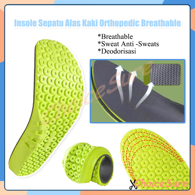 Jual Insole Sepatu Alas Kaki Orthopedic Breathable / 1 Pasang Insole 3D ...