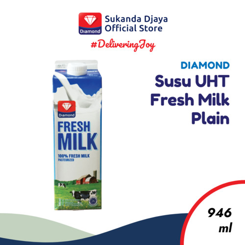 Jual Diamond Milk Susu UHT Fresh Milk Plain 946 Ml | Shopee Indonesia