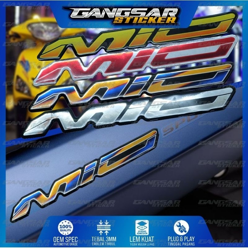 Jual emblem timbul yamaha mio / stiker timbul mio / emblem yamaha mio ...