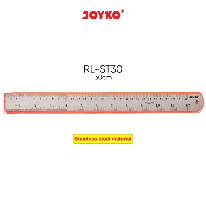 Jual penggaris besi joyko 30cm / stainless steel ruler / garisan / mistar | Shopee Indonesia