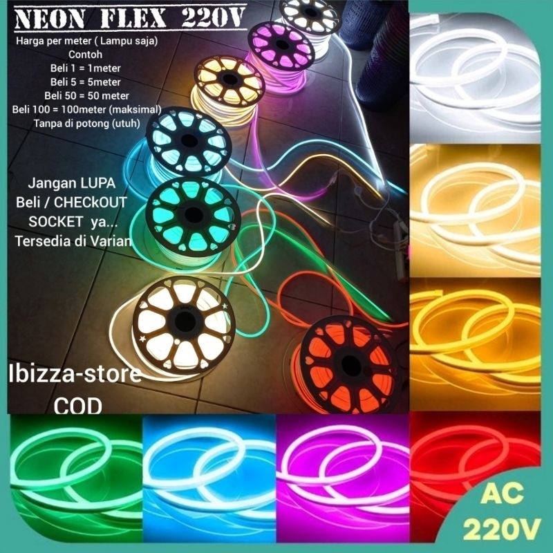 Jual Promo Lampu LED Strip NEON FLEX / Neon Flexible LED Strip Flex per ...