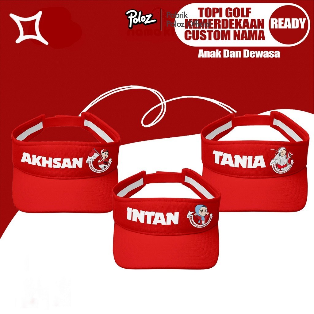 Jual Topi Golf Costum Nama Topi Golf Anak dan Dewasa Tema Kemerdekaan ...