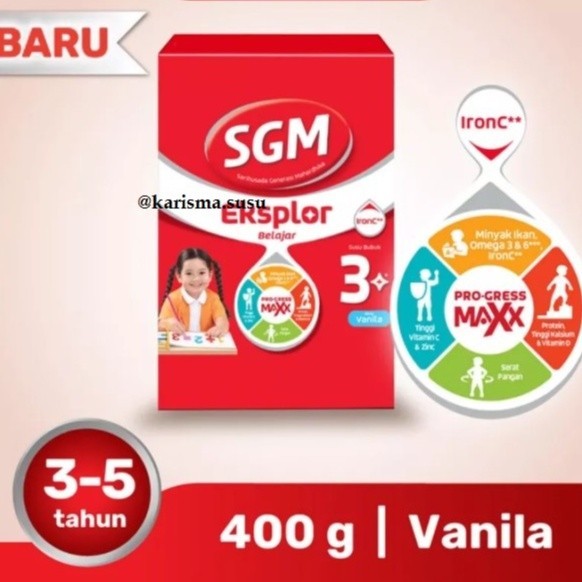 Jual SGM Eksplor 3 Plus Usia 3-5 Tahun Rasa Madu/Coklat/Vanila 400gr/ Yastore | Shopee Indonesia