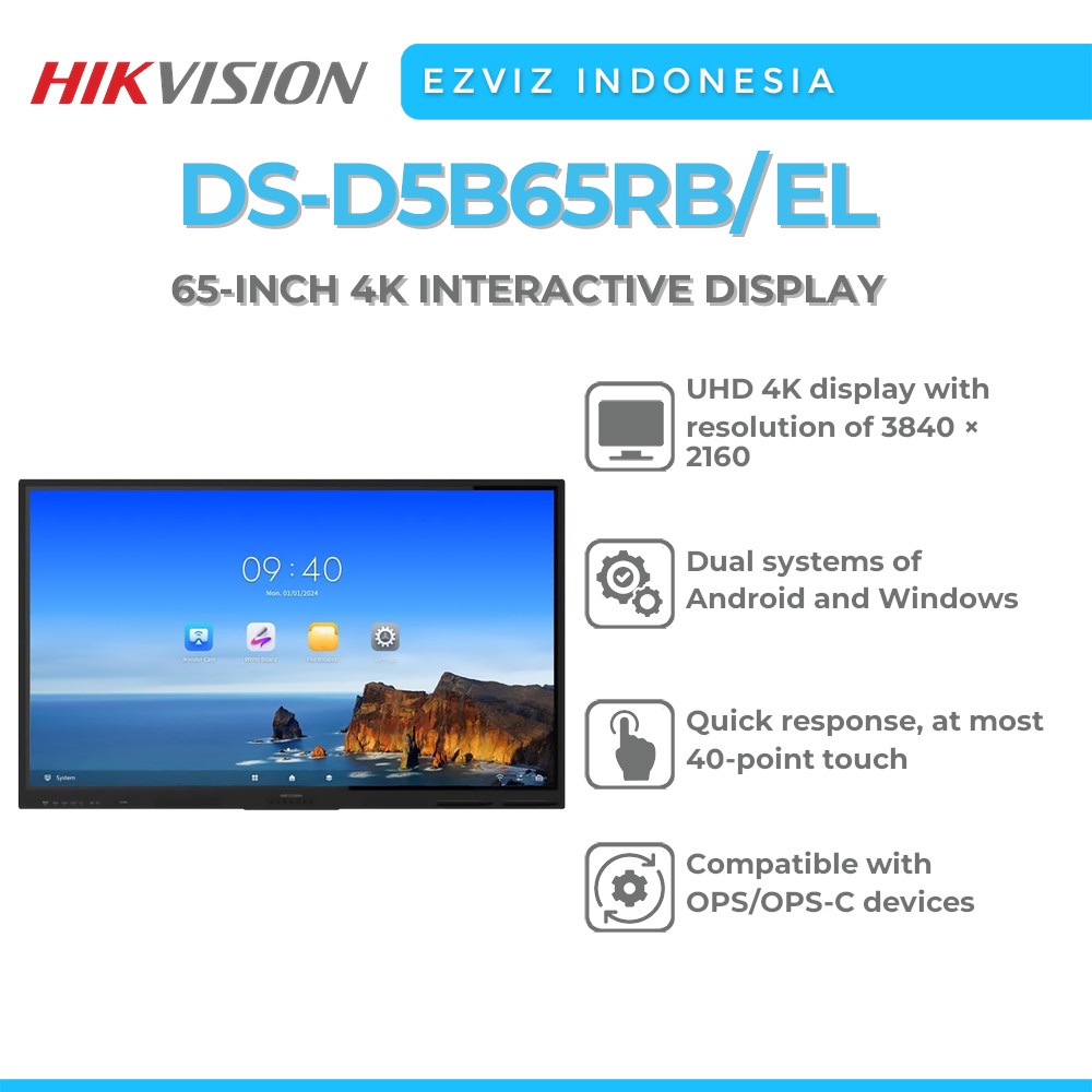 Jual HIKVISION DS-D5B65RB/EL 65-INCH 4K INTERACTIVE DISPLAY | Shopee Indonesia