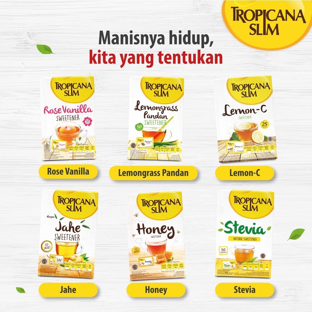 Jual Tropicana Slim Sweetener Gula Aren 50 sachet - Pemanis untuk Bantu ...