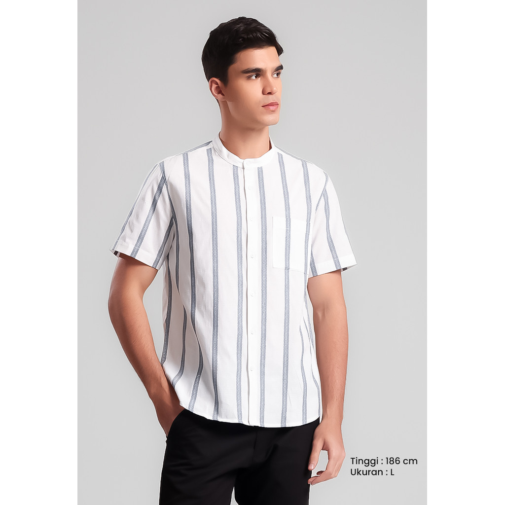 Jual MANZONE - Kemeja Shanghai Lengan Pendek Pria Sadiq Modern Fit ...