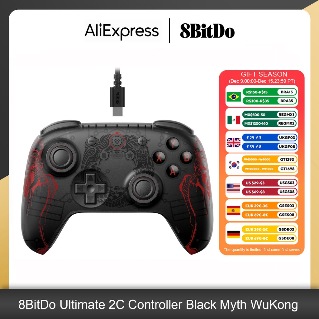 Jual 8BitDo Ultimate 2C Wireless Game Controller Wired Gamepad Black ...