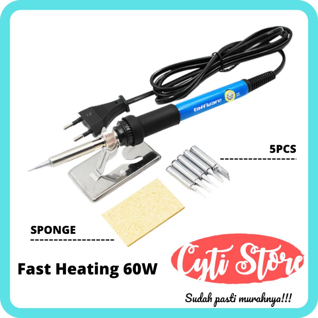 Jual Solder Listrik Iron Adjustable Temperature 60W - CS-31 - Taffware (Blue-Black) | Shopee ...