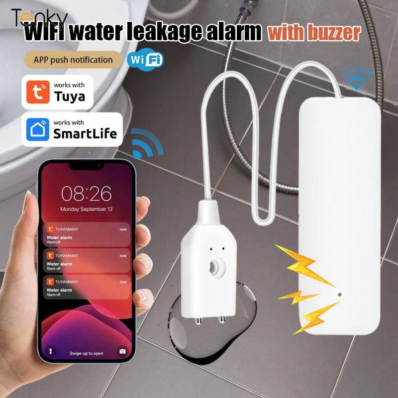 Jual Tuya Smart Home Water Sensor Leak Detector Flood Water Leakage ...