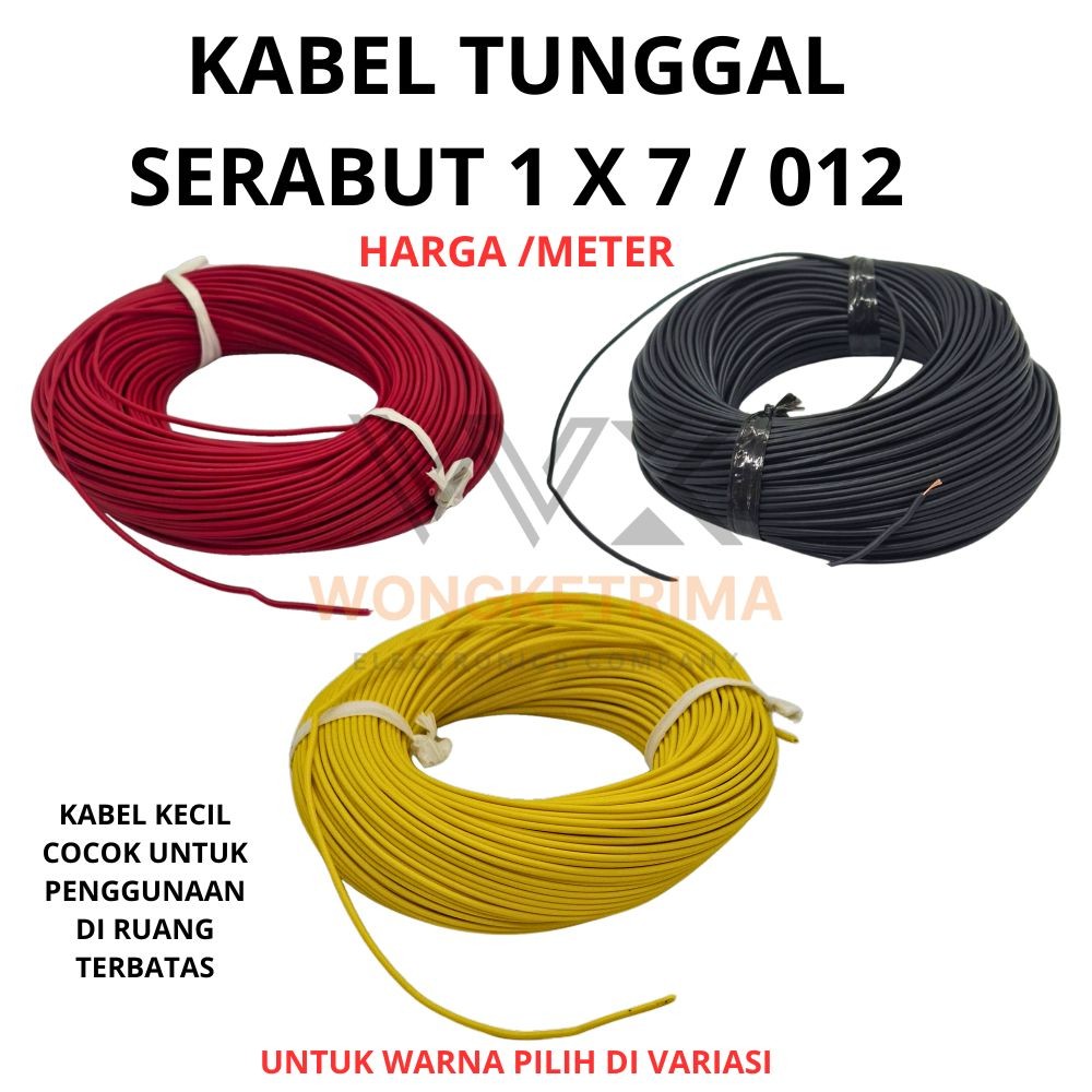 Jual KABEL DC SERABUT KECIL 1X7 DIAMETER LUAR 1MM PER METER | Shopee ...
