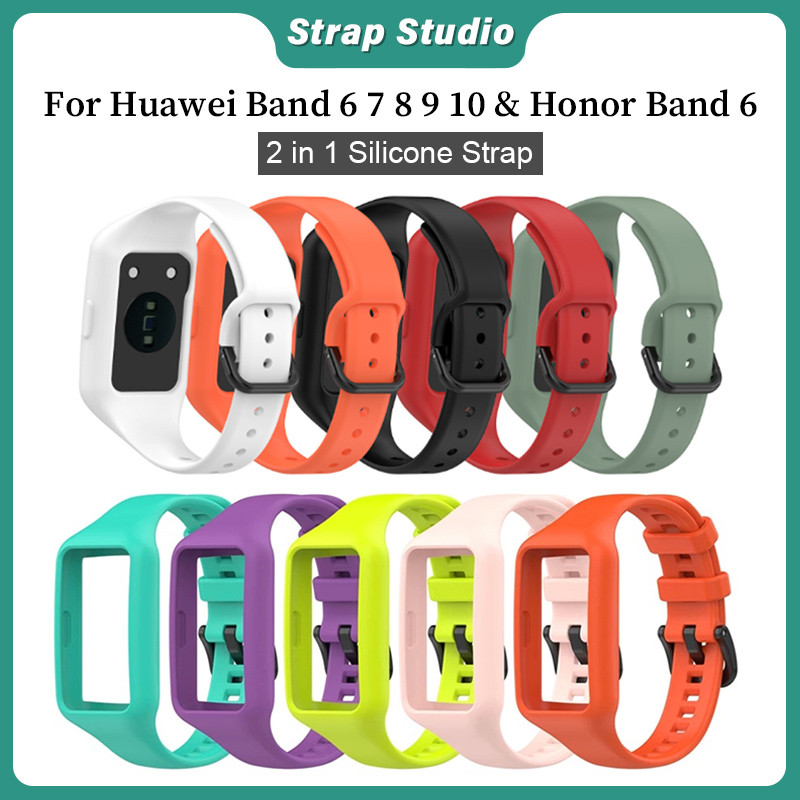 Jual Huawei Band 6/7/8/9/10 2 in 1 Strap Honor Band 6 TPU Soft Silicone ...