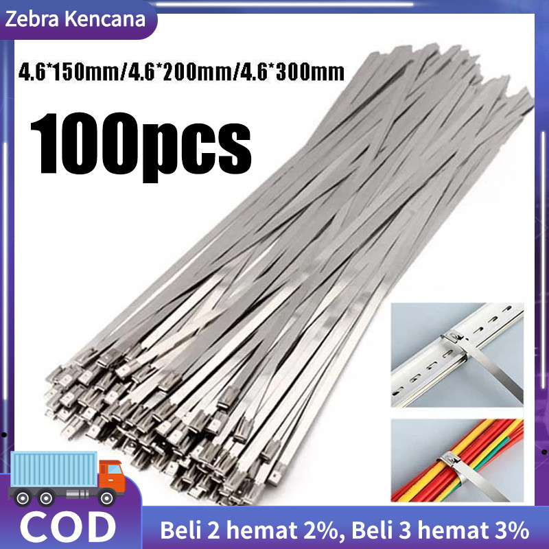 Jual (100 Pcs ) Kabel Ties Stainless Steel Cable Ties Kabel Tis Besi ...
