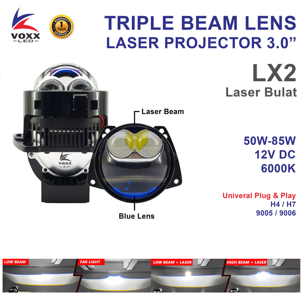 Jual VOXX LX2 Projie BiLED Laser 3.0 Inch 85W Dual Laser Projector ...