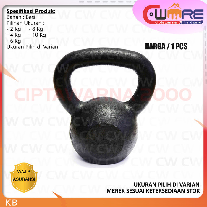 Jual Kettlebell Kettle bell Alat Angkat Beban Workout Rumah Gym Fitness 2 4 6 8 10 kg - SMR cw2h ...