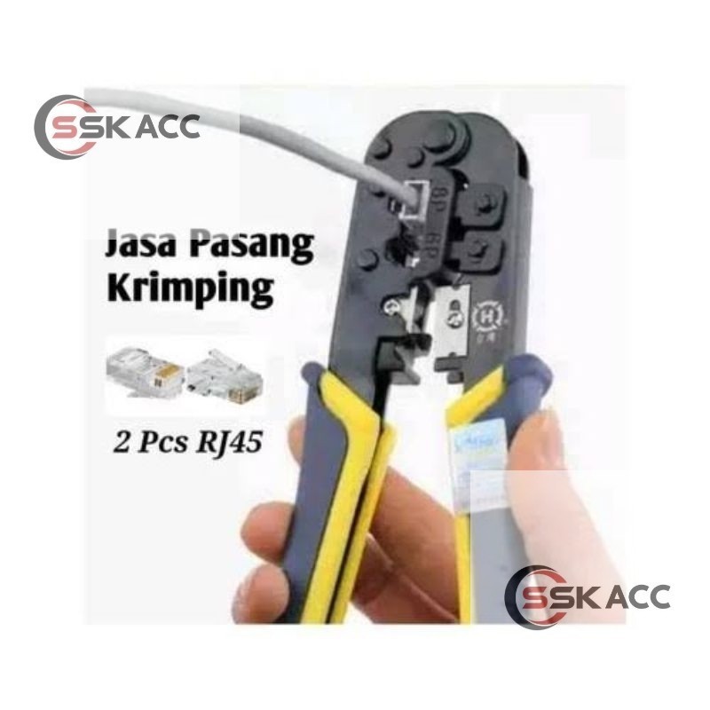 Jual Jasa Pasang Konektor RJ45 Cat5 Cat6 For Kabel Lan UTP + 2 Plugboot ...