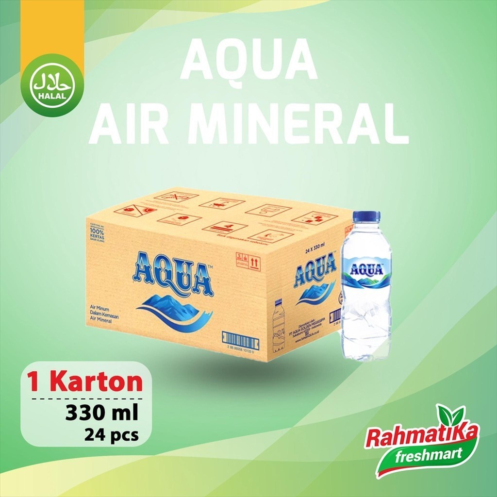 Jual Aqua Air Mineral Botol 1 Dus (330 ml x 24 pcs) | Shopee Indonesia