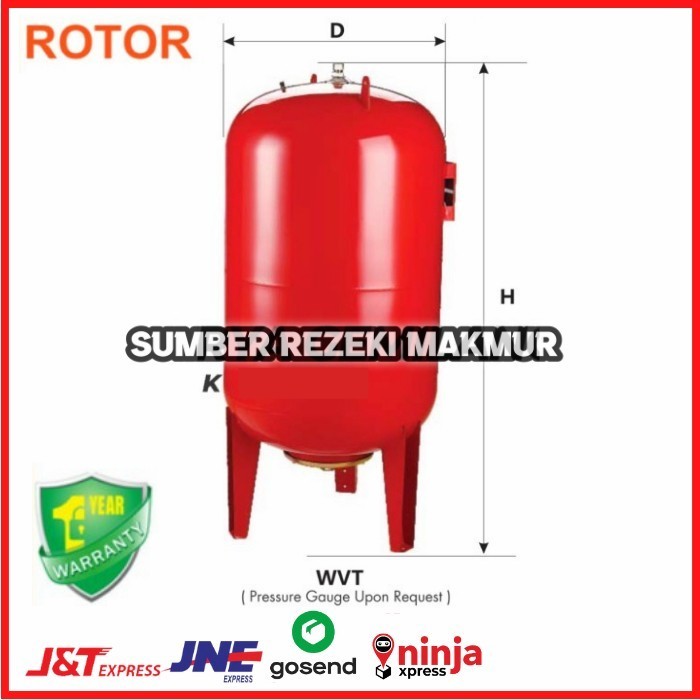 Jual Pressure Tank 300 Liter 16Bar ROTOR WVT-300 Tabung Filter Air ...
