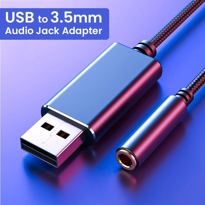 Jual USB to 3.5mm Jack Audio Cable USB to Aux Adapter External Stereo ...
