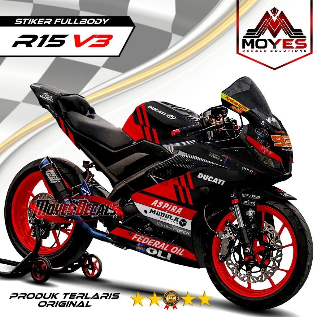 Jual Decal R15 V3 Fullbody Stiker Variasi Yamaha R15 V3 Fullbody ...