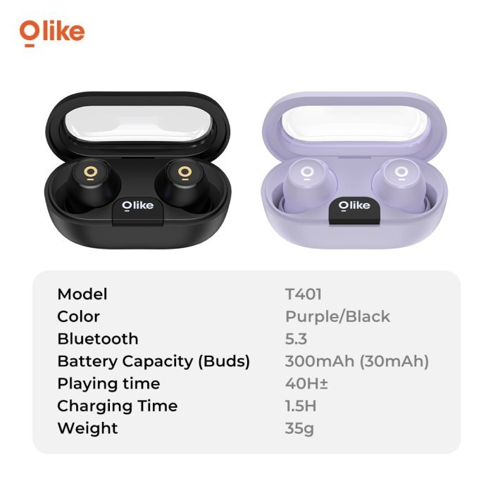 Jual OLIKE WIRELESS EARBUDS SOUNDBEANS T401 ( PURPLE & BLACK ) | Shopee ...