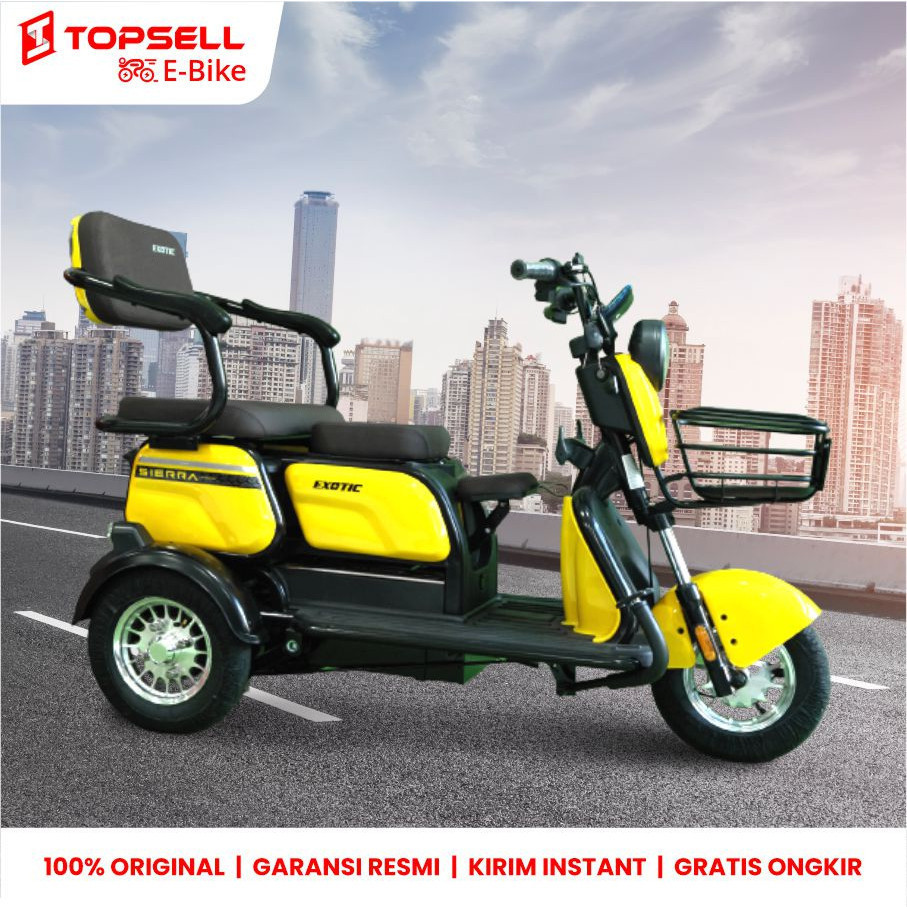 Jual SEPEDA LISTRIK RODA 3 EXOTIC SIERRA 800WATT 48V Garansi Resmi ...