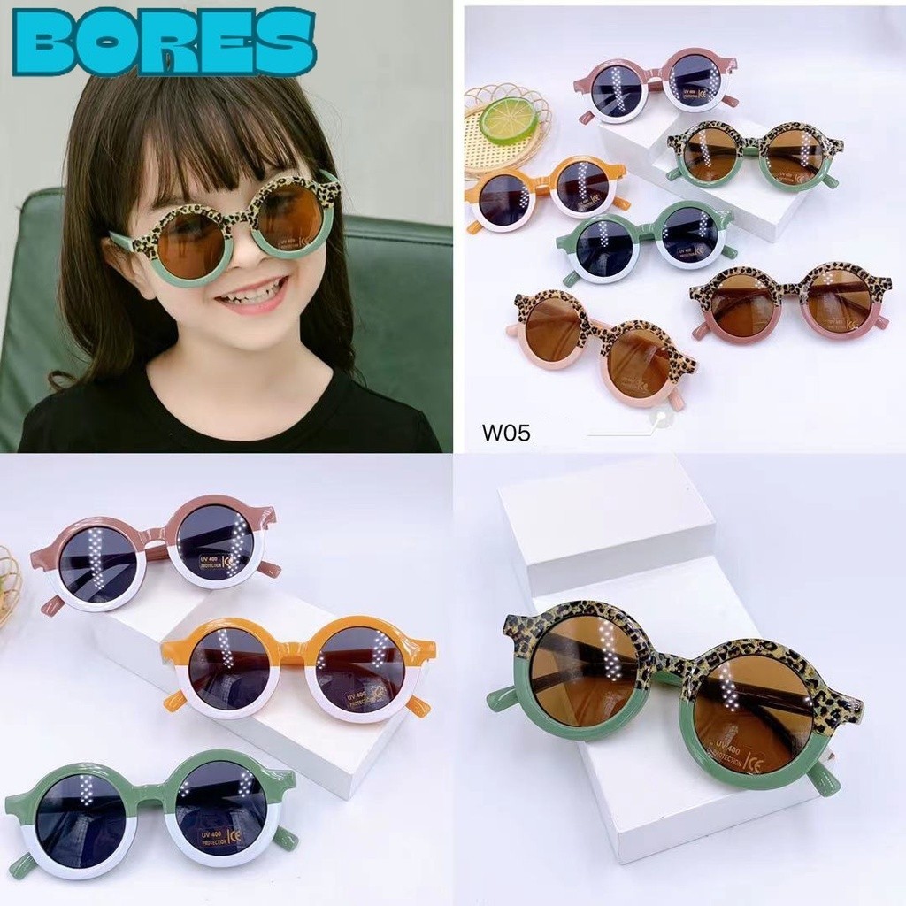 Jual BORES Kacamata Anak Perempuan Bulat Leopard Korea Fashion Lucu ...