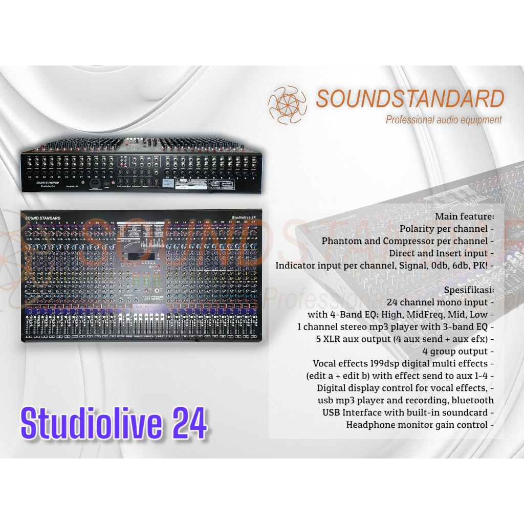 Jual MIXER AUDIO SOUNDSTANDARD STUDIO LIVE24 24CH COMPRESSOR NEW | Shopee Indonesia