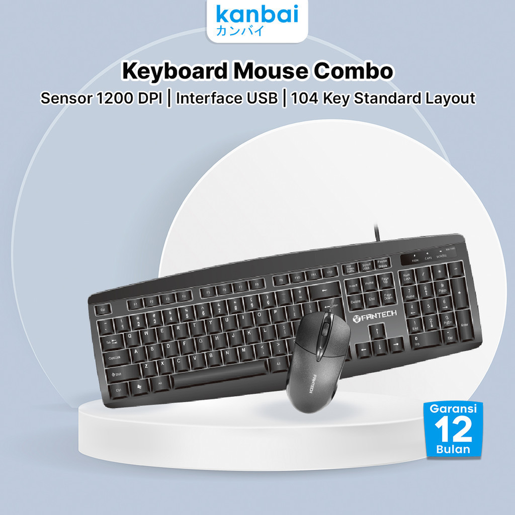 Jual Keyboard Mouse Combo Go Fantech KM100 Keyboard 104 Keys Mouse 3 ...