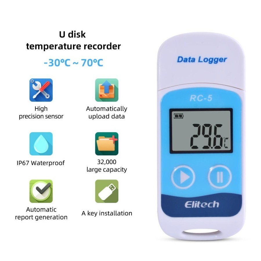 Jual Elitech RC5 Data Logger Temperature Monitor Suhu USB RC-5 RC 5 ...