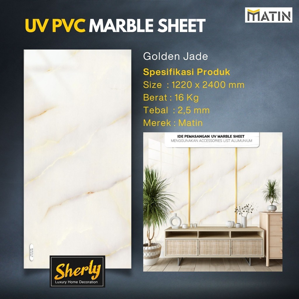Jual Matin UV PVC Texture Granit Warna Golden Jade Sebagai Dekorasi ...
