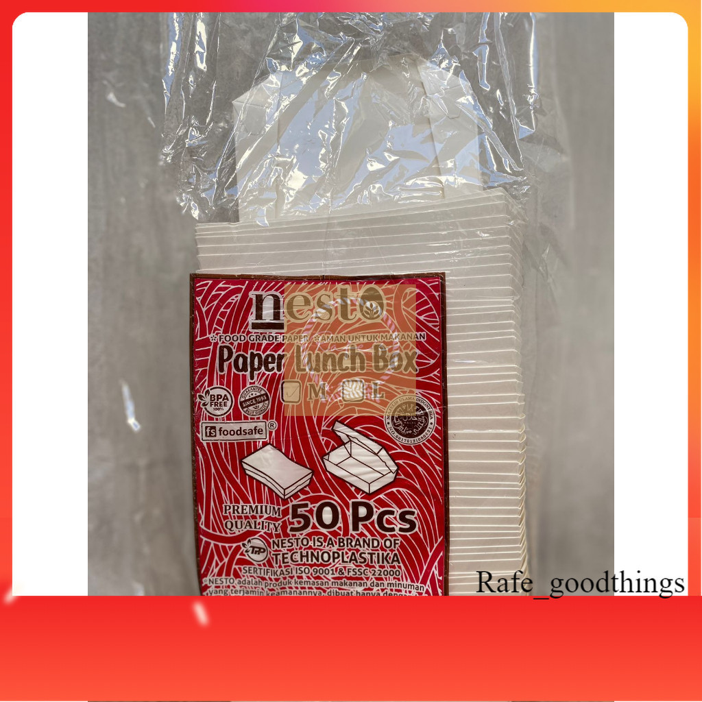 Jual PAPER BOX/LUNCH BOX MAKANAN WARNA PUTIH/KRAFT SIZE M & L ...
