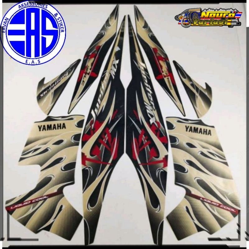 Jual Striping Striker motor Yamaha Jupiter Mx Old 135 2008 hitam lis ...